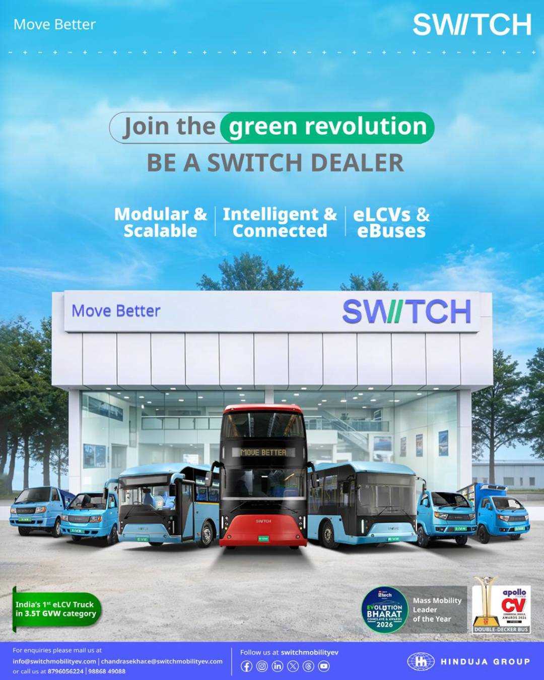 Switch Mobility's Electric Trucks and Commercial EVs in Sarkhej-Okaf ...